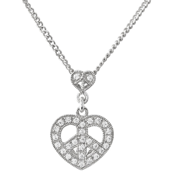 Peace & Love Diamond Bail Pendant – Beverley K