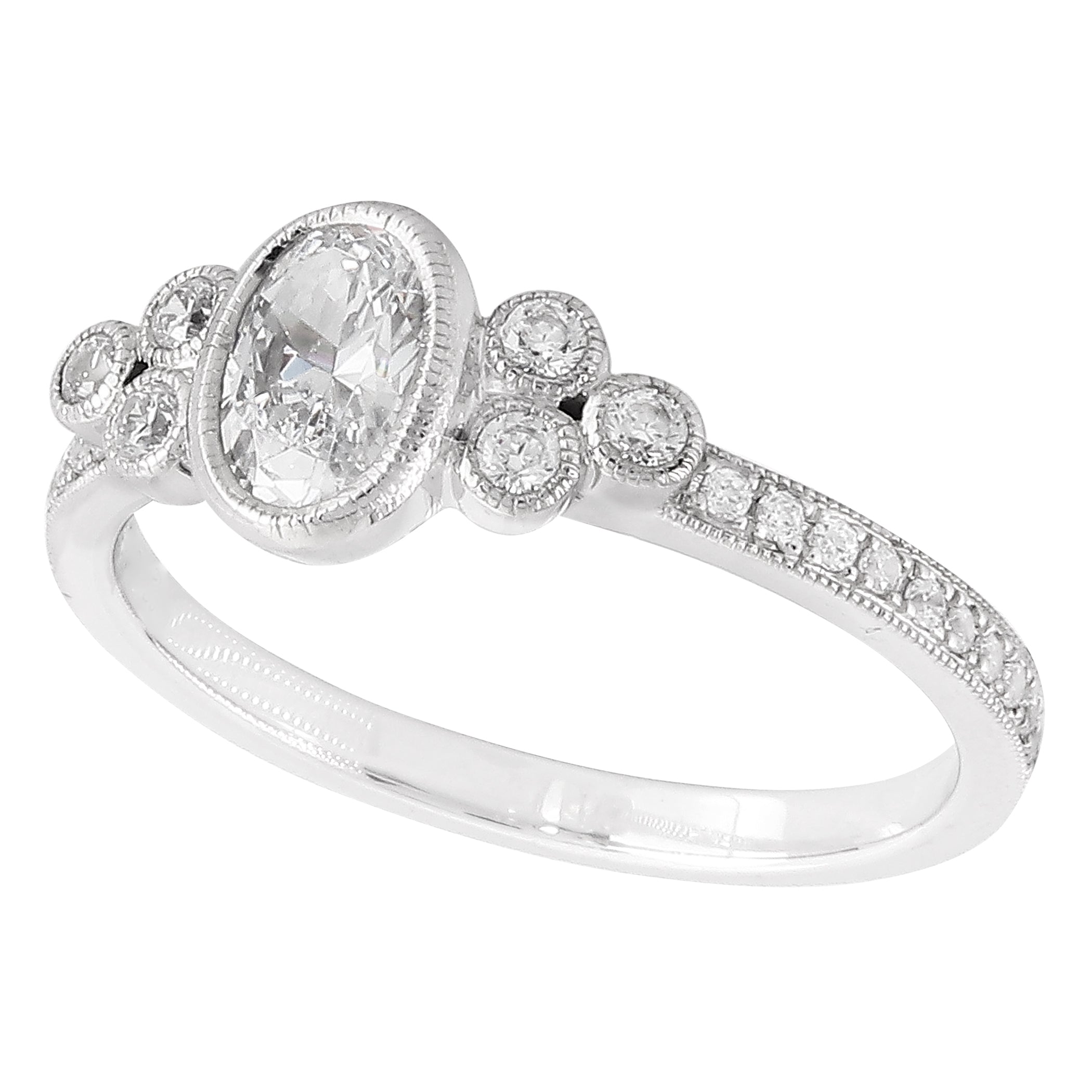Bezel Set Oval Center Engagement Semi-Mount – Beverley K